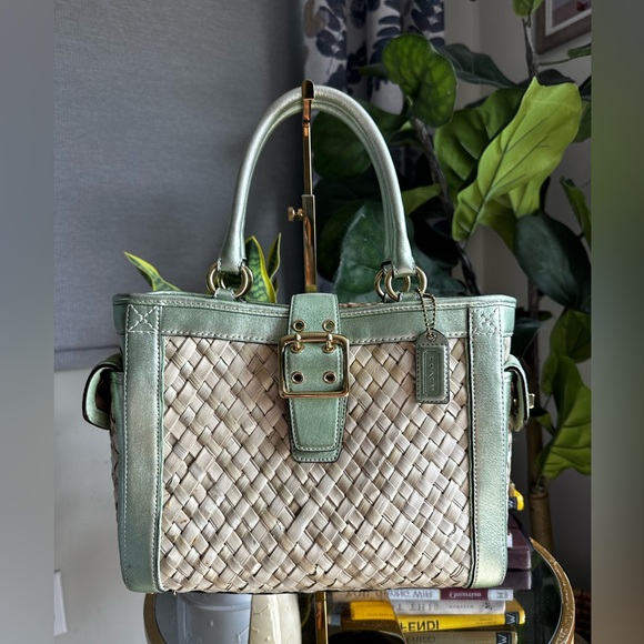 Coach | Bags | Coach Raffia Satchel Shoulder Bag | Poshmark